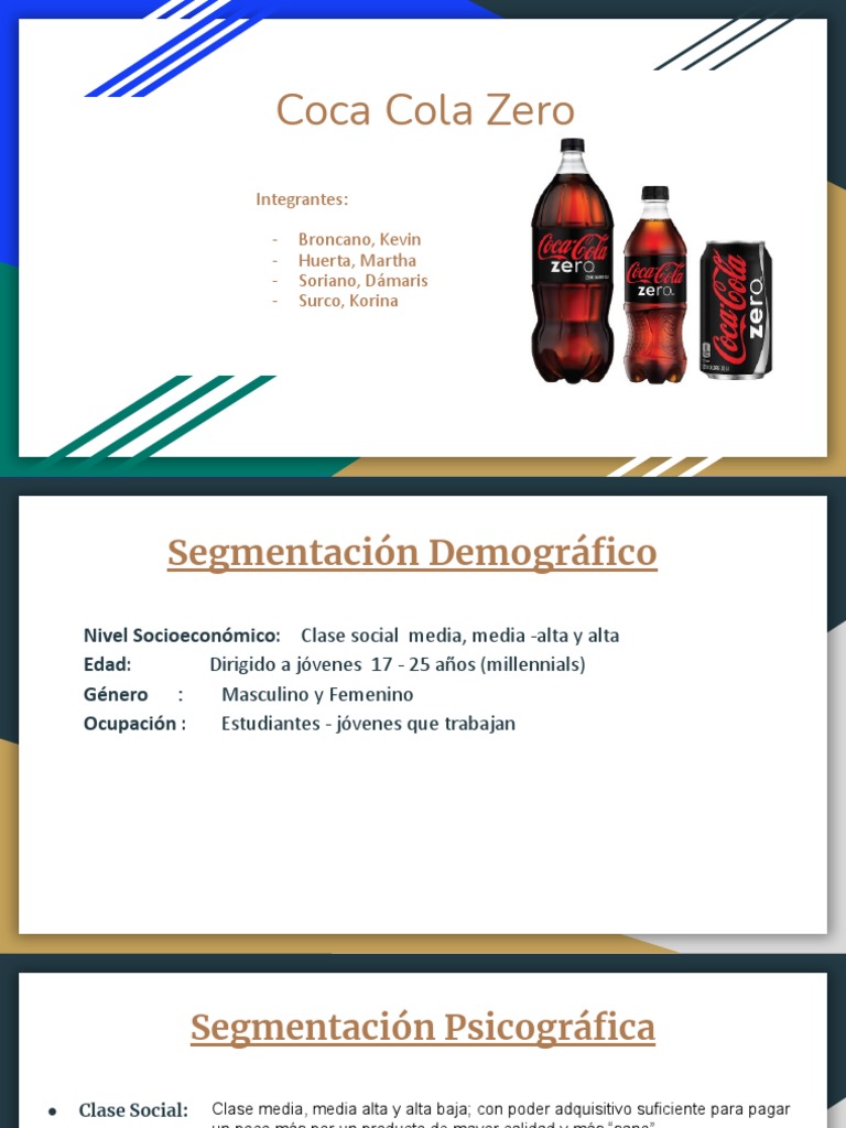 Segmentación del mercado objetivo de Coca Cola Zero | PDF