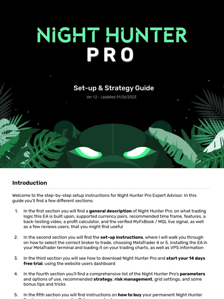 Night Hunter Pro - Setup Guide | PDF | Option (Finance) | Computing