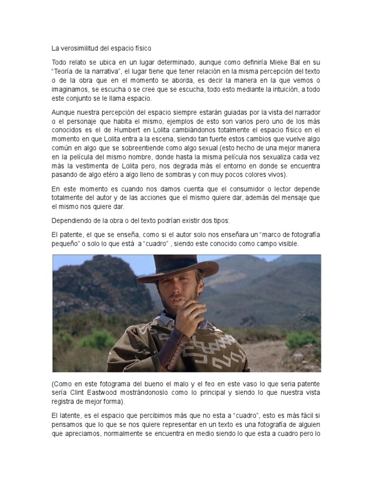 Verosimilitud del espacio físico en narrativa | PDF