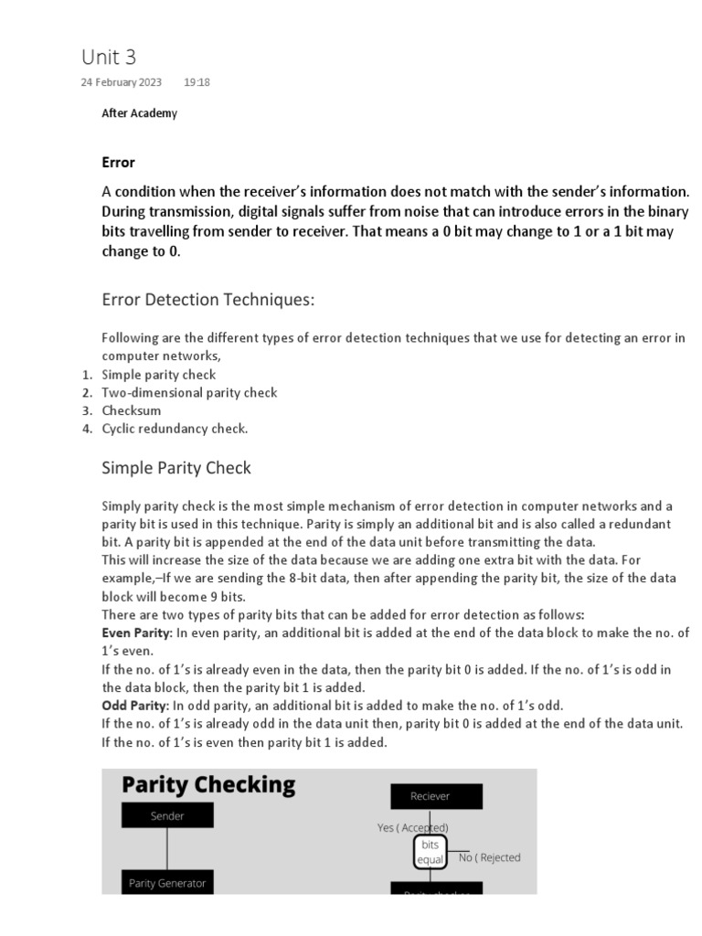 Networking Download Free Pdf Error Detection And Correction