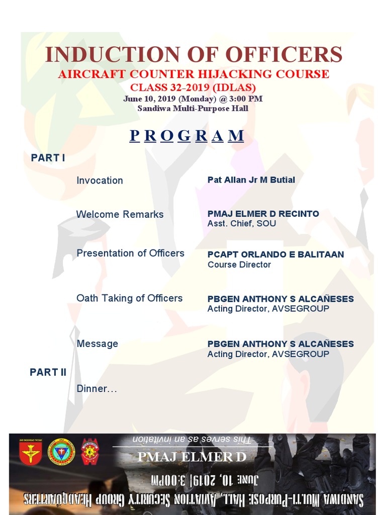 Induction of Officers: Program | PDF