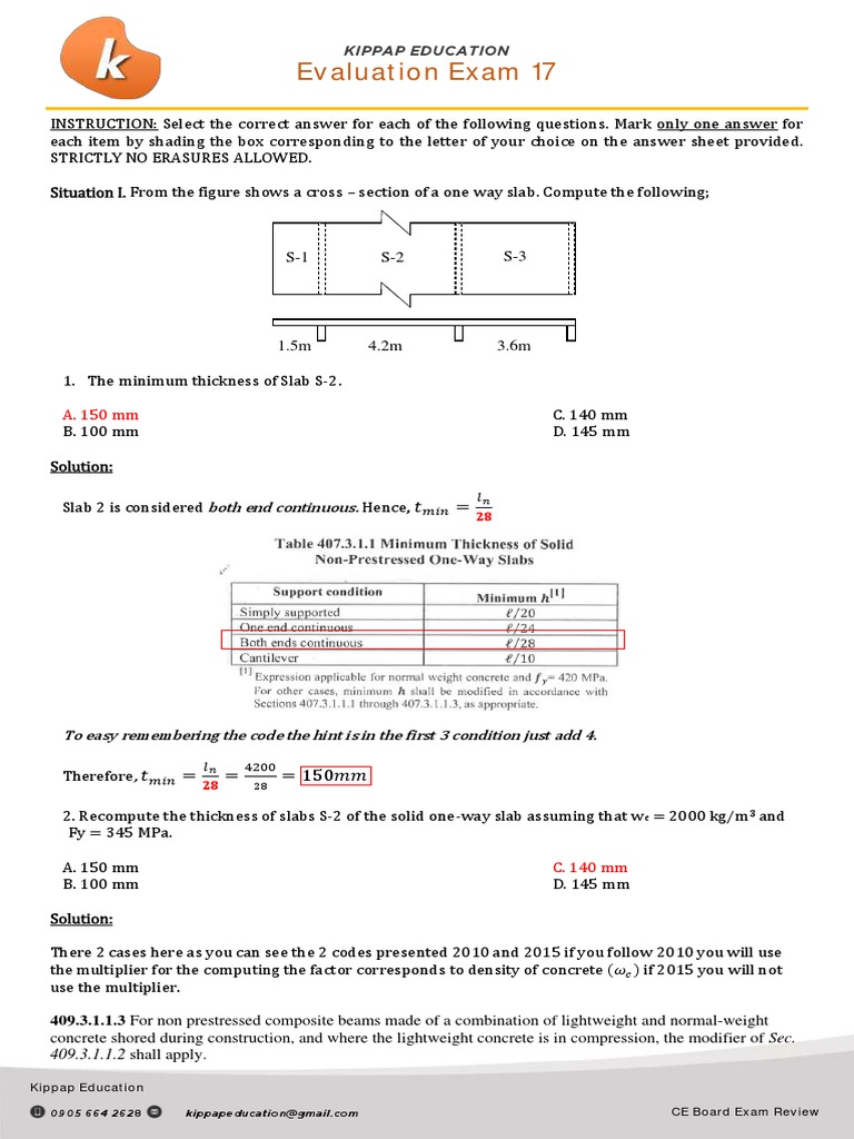 Evaluation Exam 17: Kippap Education | PDF | Bending | Beam (Structure)