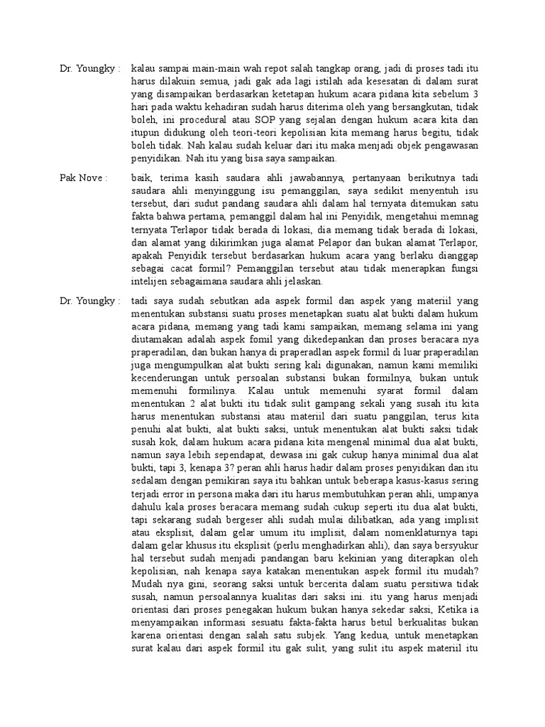Transkrip Persidangan Ahli DR Youngky | PDF