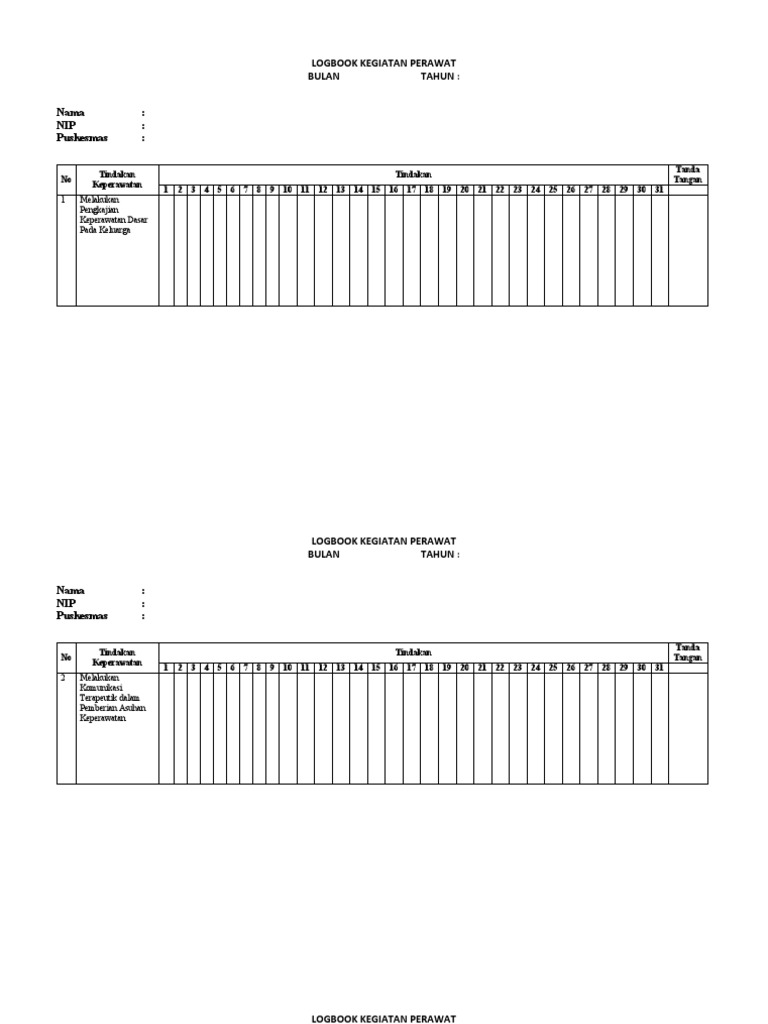 Logbook Kegiatan Perawat | PDF