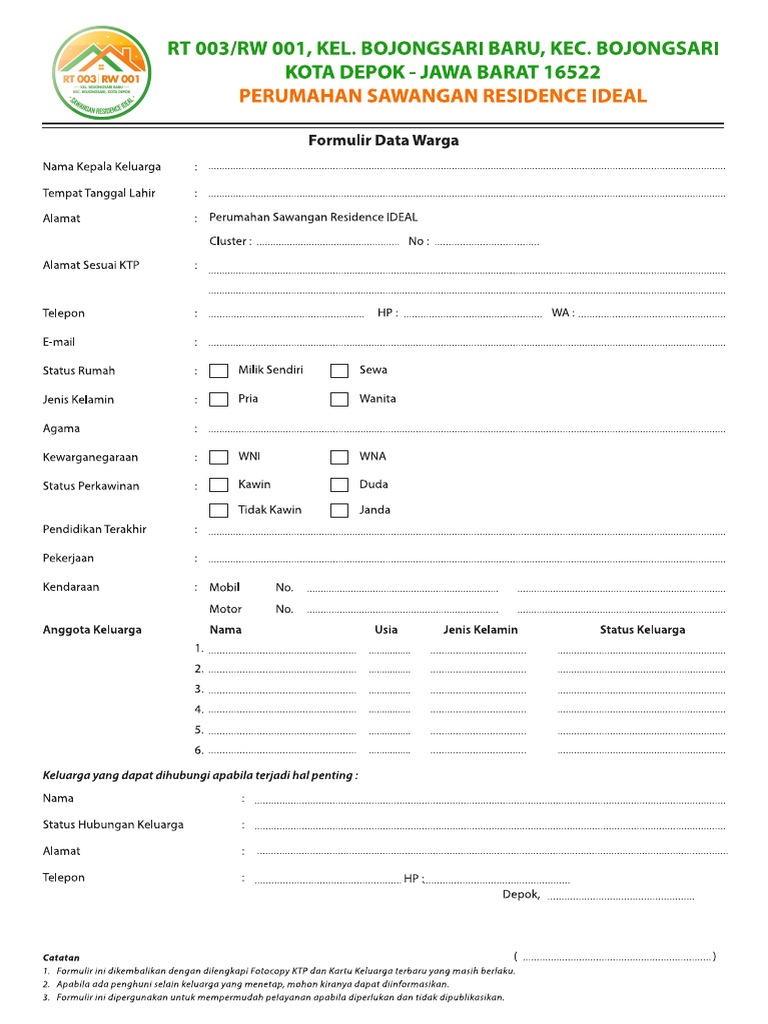 Formulir_Data_Warga | PDF