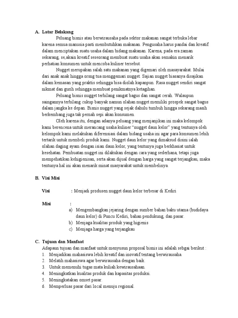 Proposal BMC | PDF | Bisnis