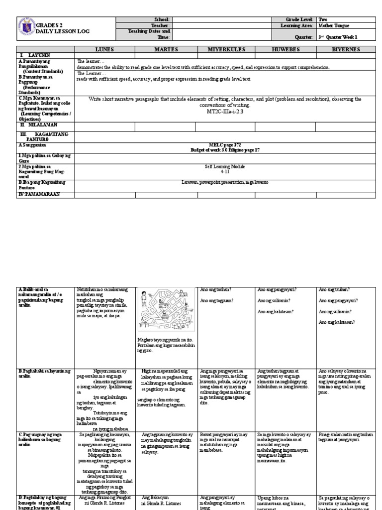 3rd Quarter MTB Week 1 | PDF