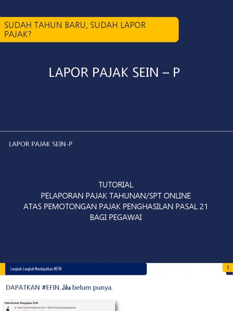 TUTORIAL SPT Online E-Filing & Validasi NIK Sebagai NPWP | PDF