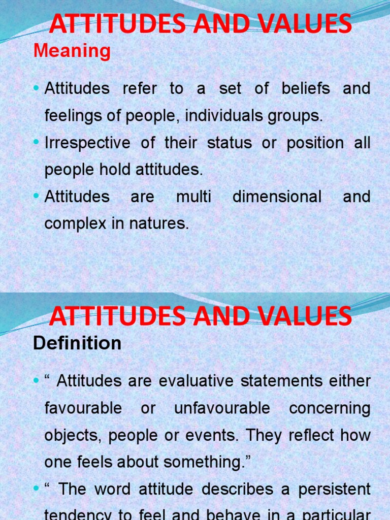 Attitudes and Values Explained | PDF | Attitude (Psychology) | Morality