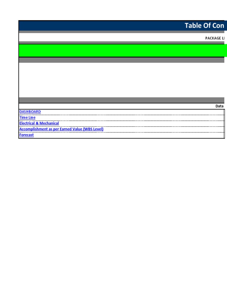Table of Contents (Linked) : Dashboard Time Line | PDF | Business