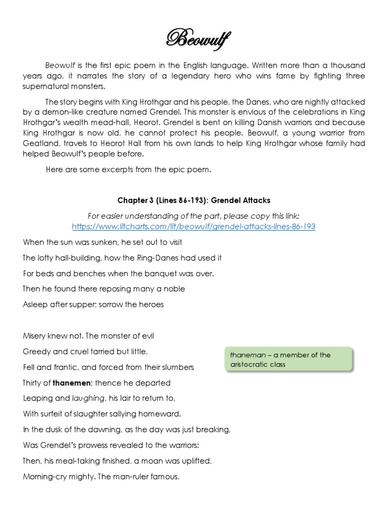 Beowulf | PDF | Beowulf | English Heroic Legends