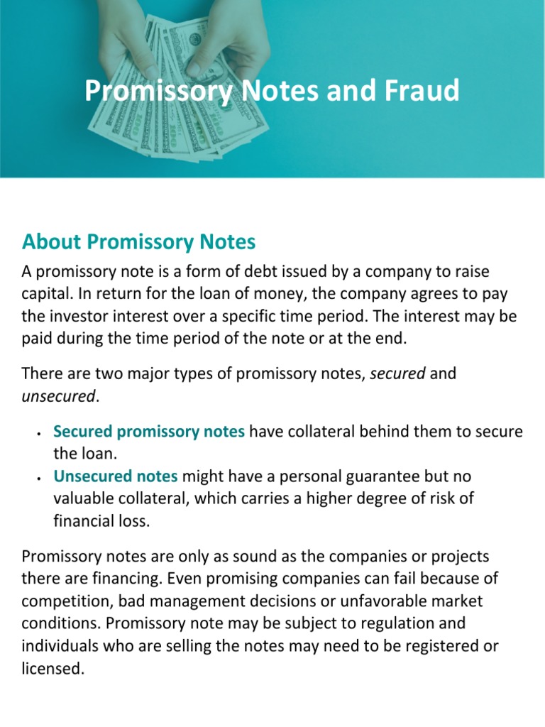 Promissory Note | PDF | Investing | Securities (Finance)