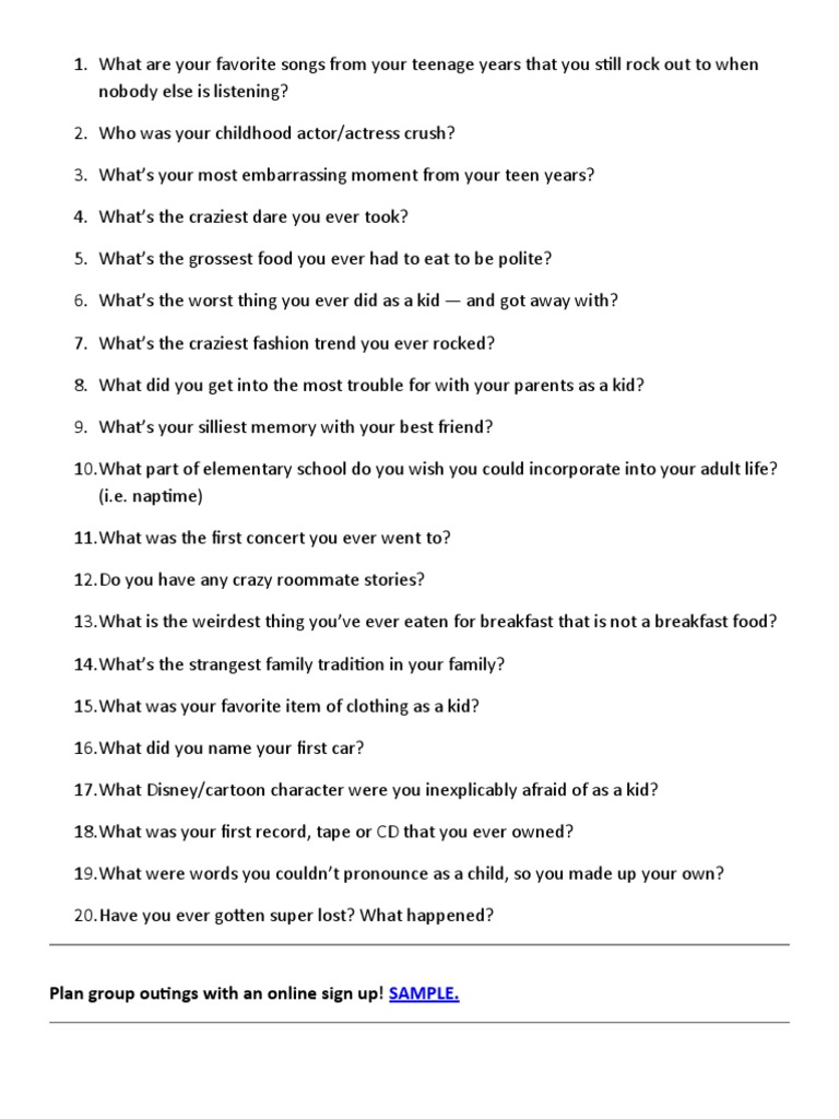 100 Conversation Questions | PDF