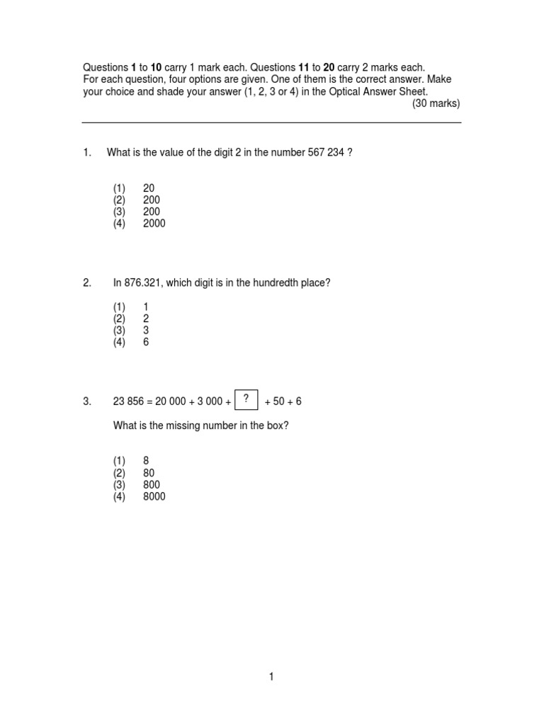PSLE-Foundation-Mathematics-2022-Paper-1 | PDF | Litre