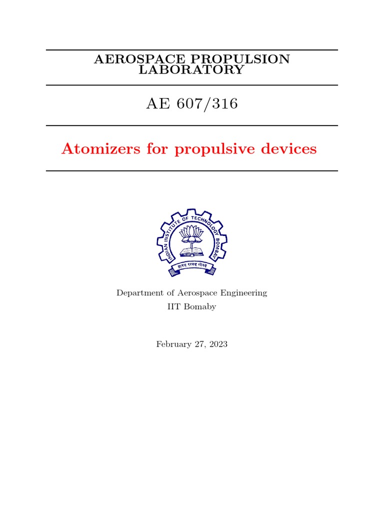 Atomizers For Propulsive Devices | PDF | Rocket Engine | Physical Sciences