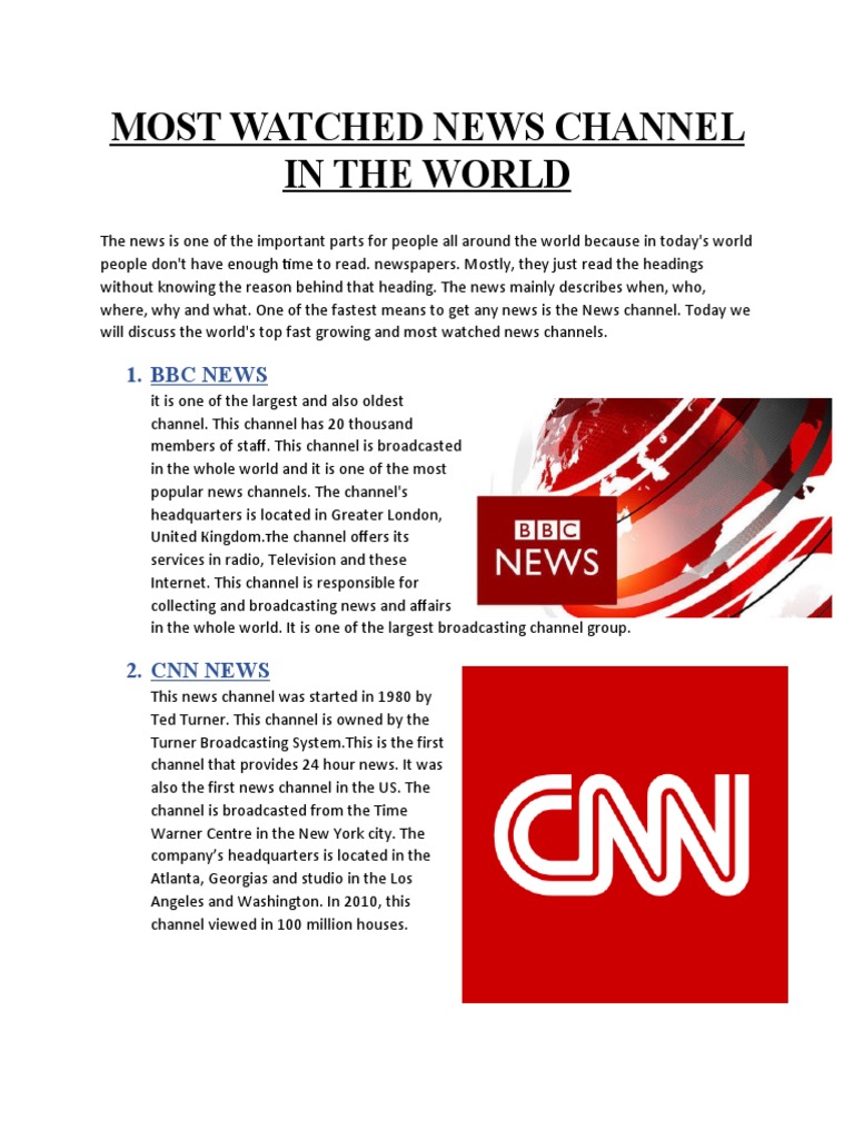 Most Watched News Channel in The World - Edited | PDF | News | Mass Media