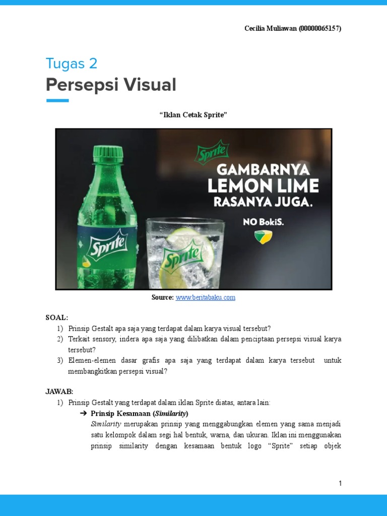 Cecilia Muliawan - 00000065157 - Tugas 2 Visual Analysis (Persepsi Visual) | PDF