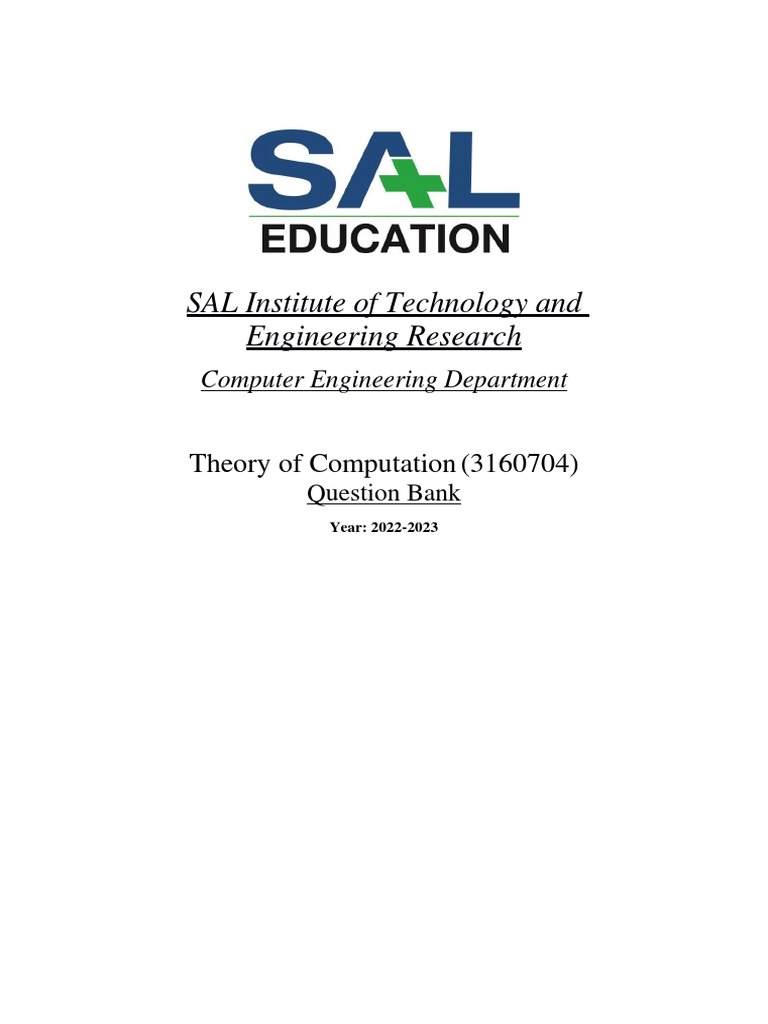 SAL Institute of Technology and Engineering Research | PDF | Models Of ...