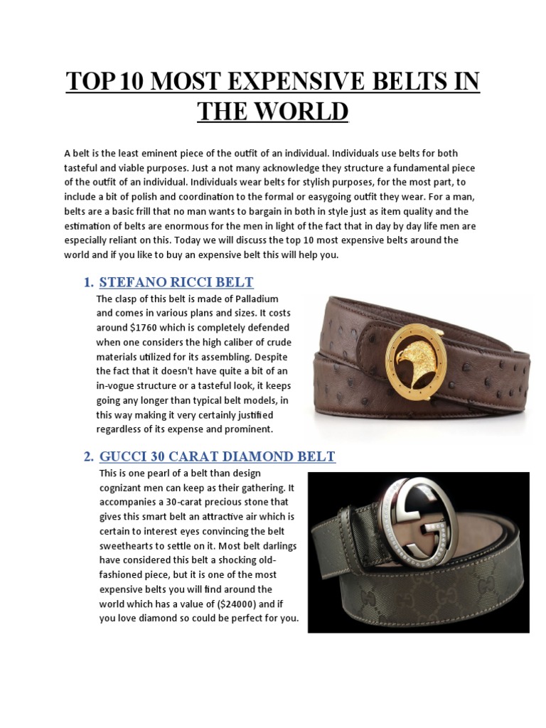 Top 10 Most Expensive Belts in The World: 1. Stefano Ricci Belt | PDF ...