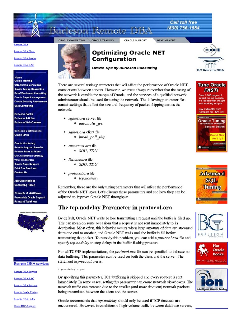 Optimizing Oracle NET Configuration - Optimizing Oracle - NET Configuration | PDF