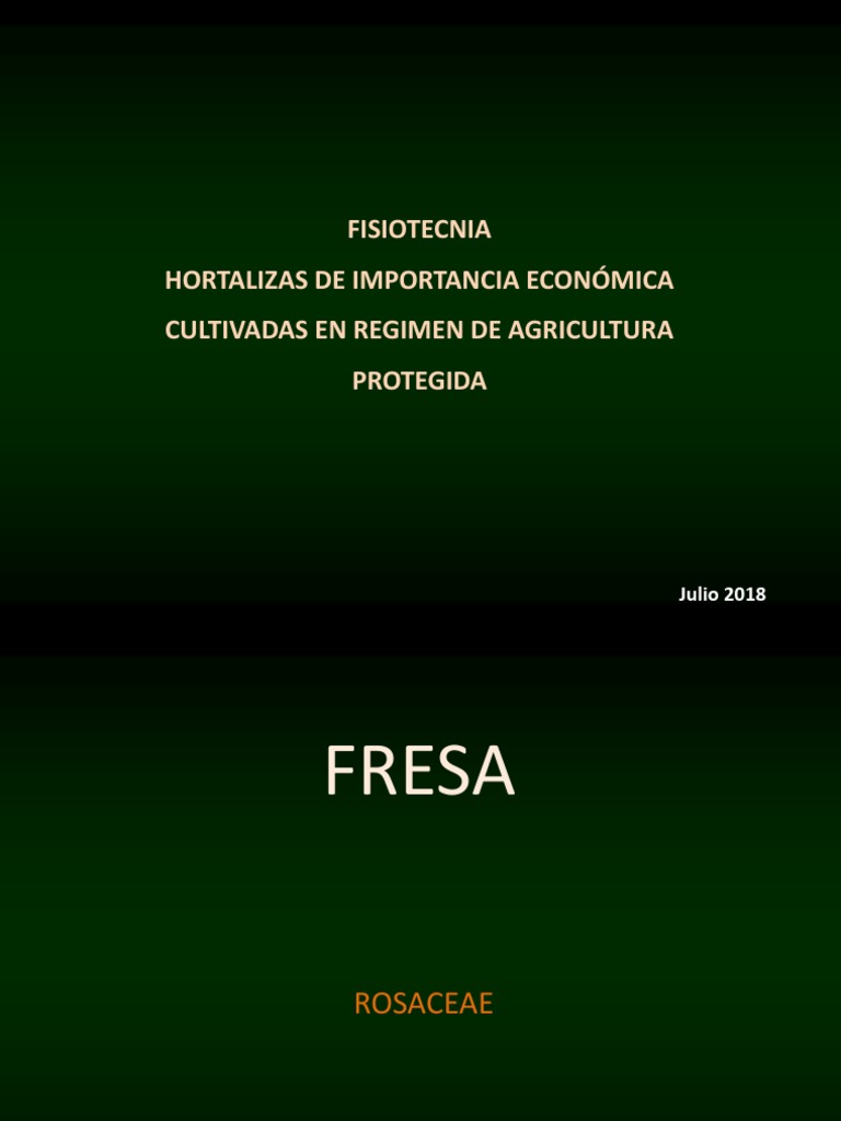 Fresa | PDF | fresa | Técnicas hortícolas