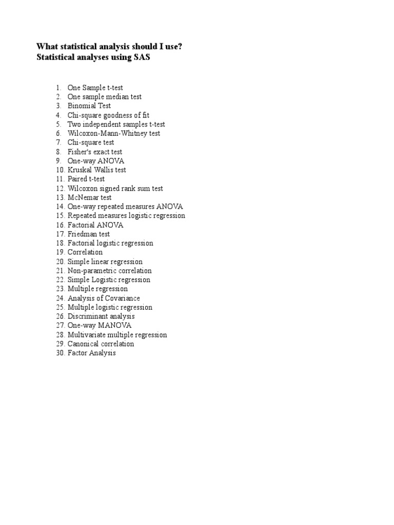 Statistical Analysis Using SAS | Download Free PDF | Student's T Test ... Statistical Analysis Using SAS | Download Free PDF | Student's T Test ...