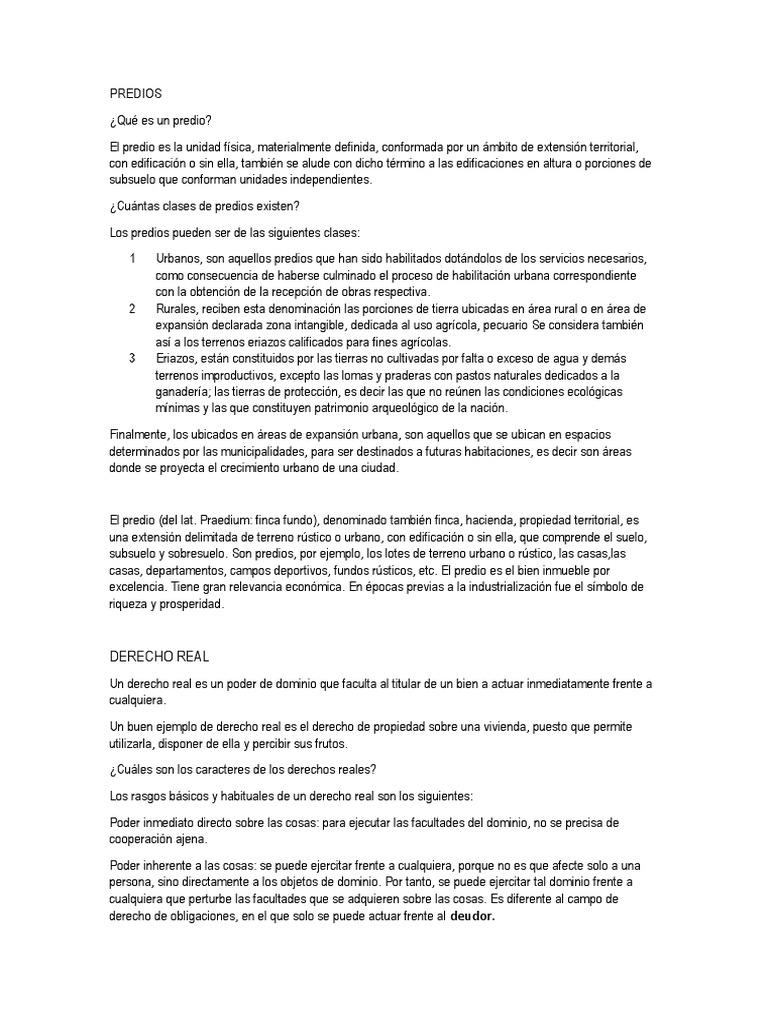 PREDIOS | PDF | Propiedad | Área rural