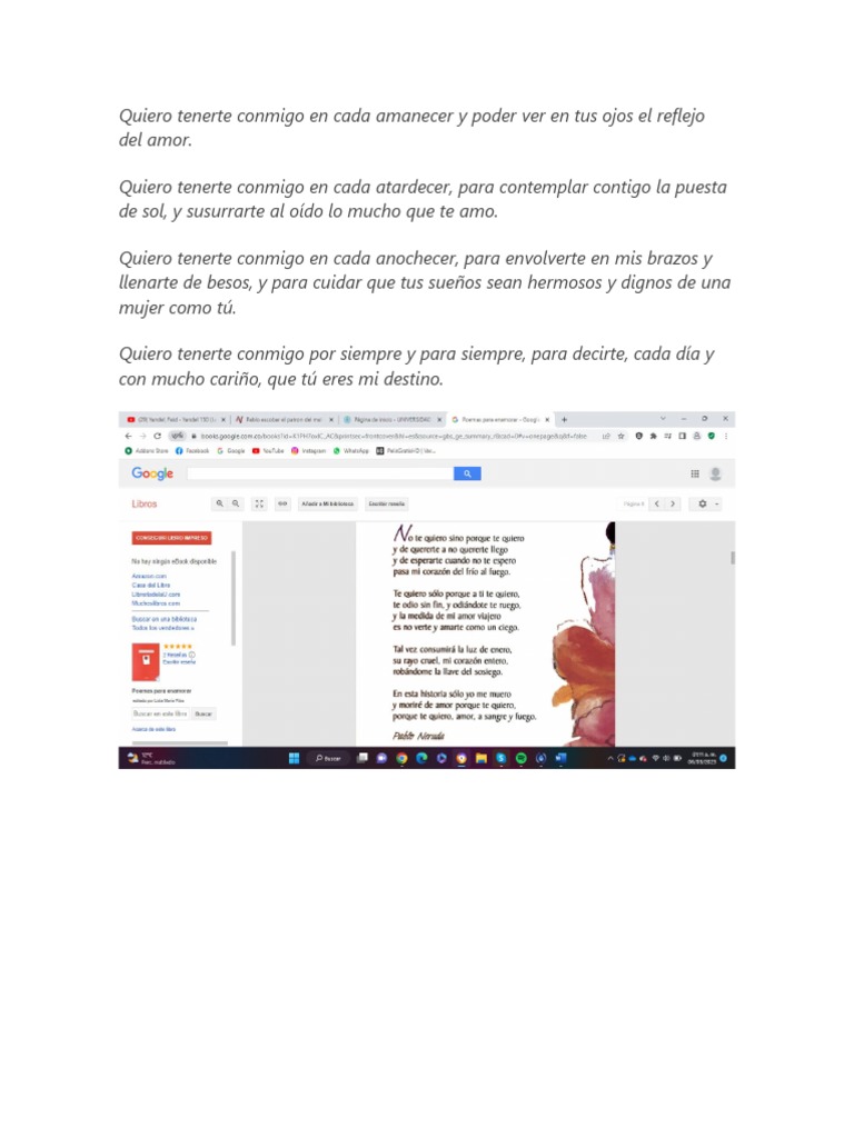 Quiero Tenerte Conmigo en Cada Amanecer y Poder Ver en Tus Ojos El Reflejo Del Amor | PDF