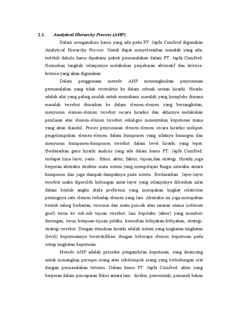 Analytical Hierarchy Process (ABi) | PDF | Komputer