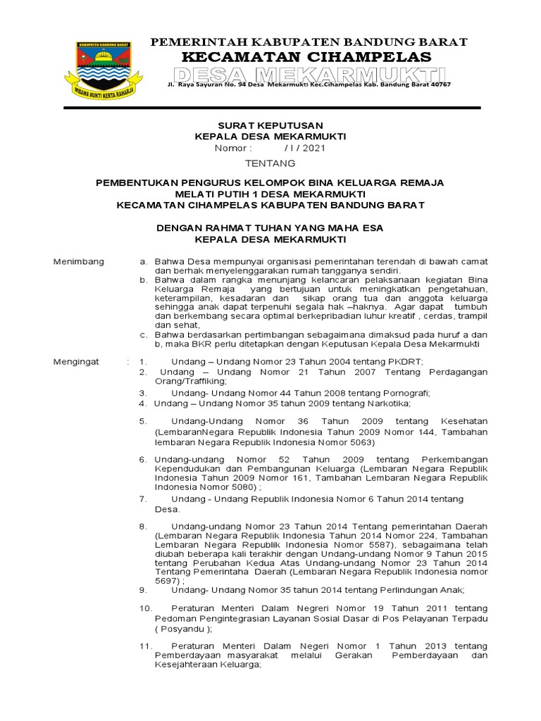 SK BKR Melati Putih | PDF