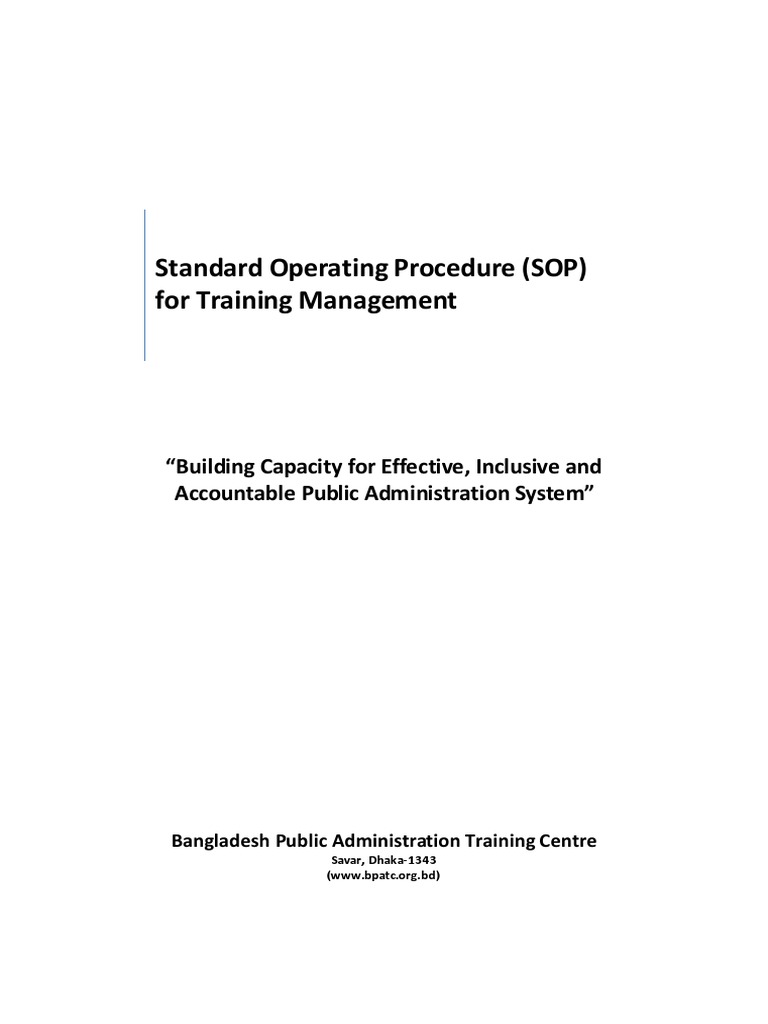 540 - SOP For TrainingManagement of BPATC | PDF | Career & Growth