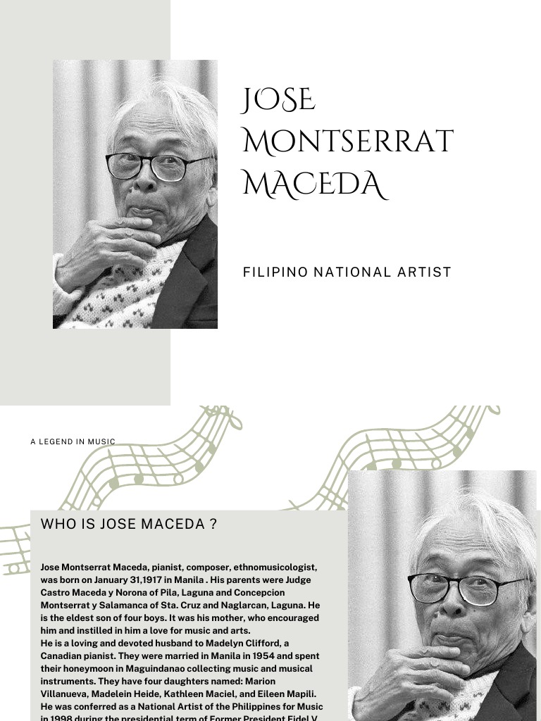 Jose Montserrat Maceda: Filipino National Artist | PDF | Music ...