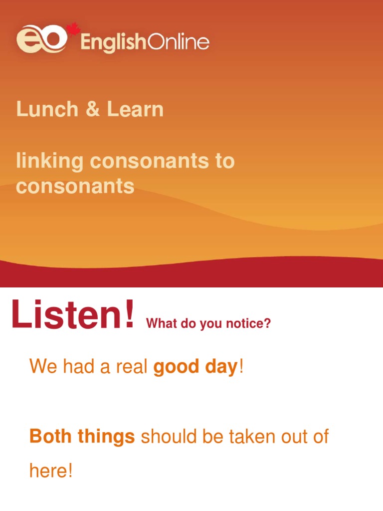 Linking Consonants To Consonants | PDF