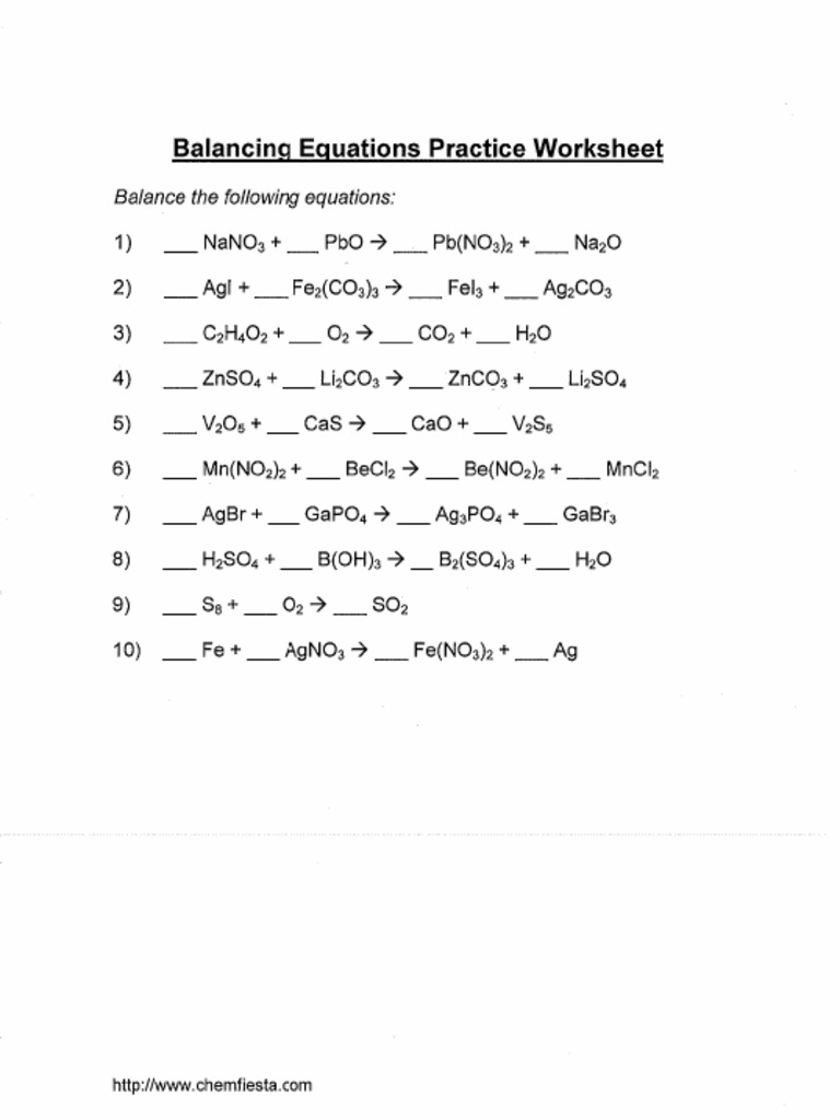 Balancing Equations 19 | PDF