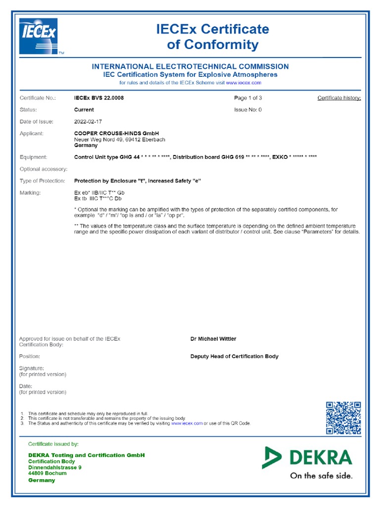 IECEx BVS 22.0008 | PDF