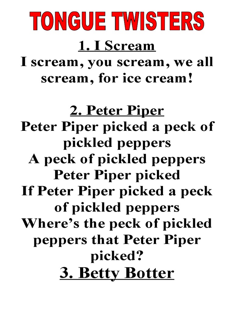 Tongue Twisters | PDF