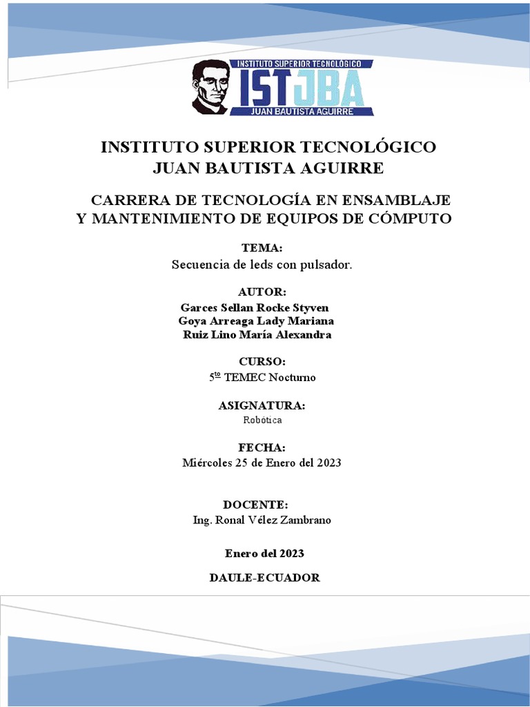 Secuencia de Leds Con Pulsador................... | PDF Secuencia de Leds Con Pulsador................... | PDF