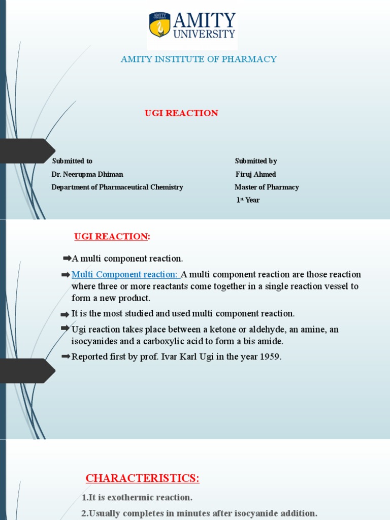 Ugi Reaction | Download Free PDF | Organic Chemistry | Chemistry