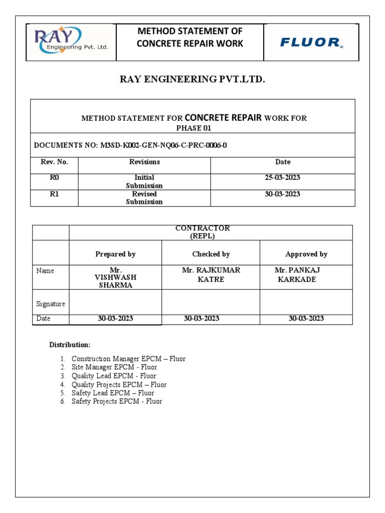 WMS Concrete Repair Work | PDF | Concrete | Drilling