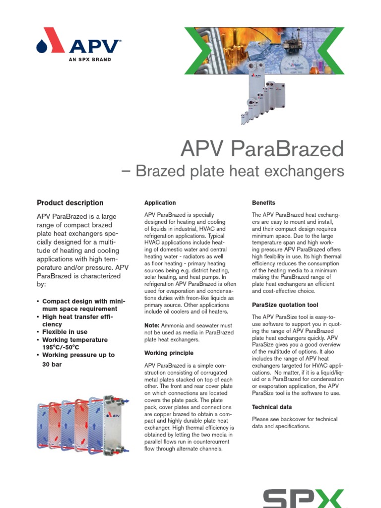 APV Datasheet | PDF | Hvac | Heat Exchanger