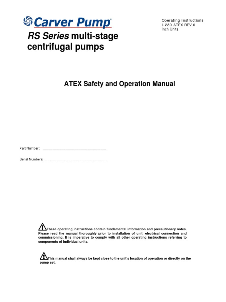 RS Series Centrifugal Pump Manual | PDF | Pump | Bearing (Mechanical)
