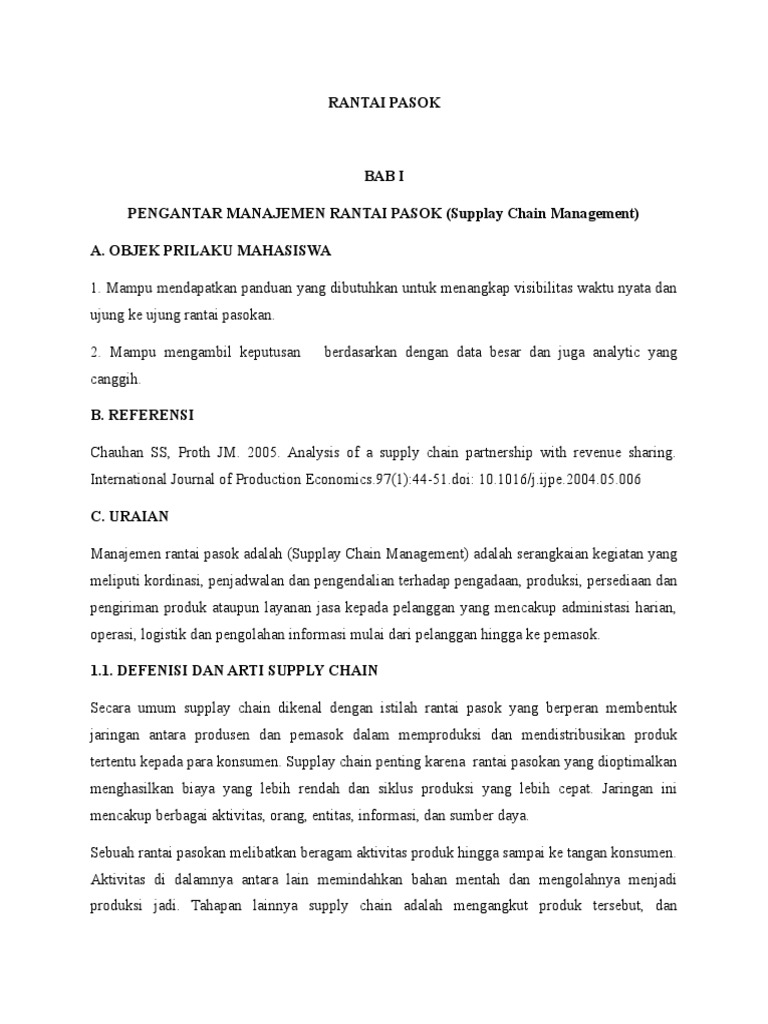 MODUL RANTAI PASOK | PDF