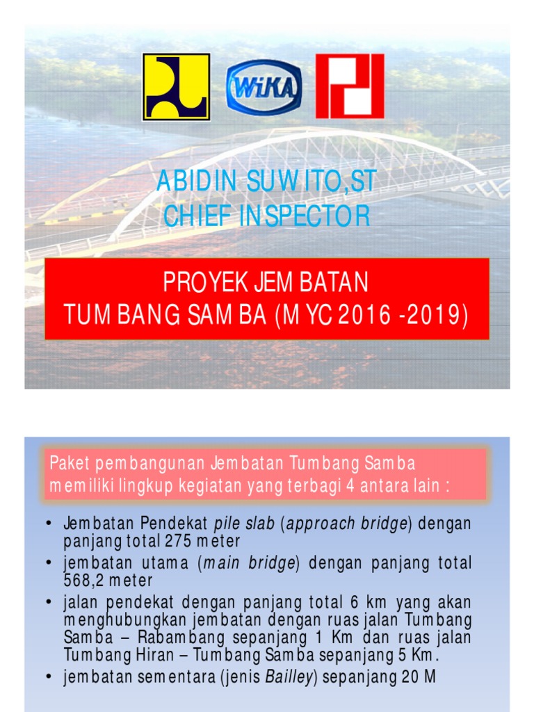 Presentasi Jembatan Tbg. Samba 2018 | PDF