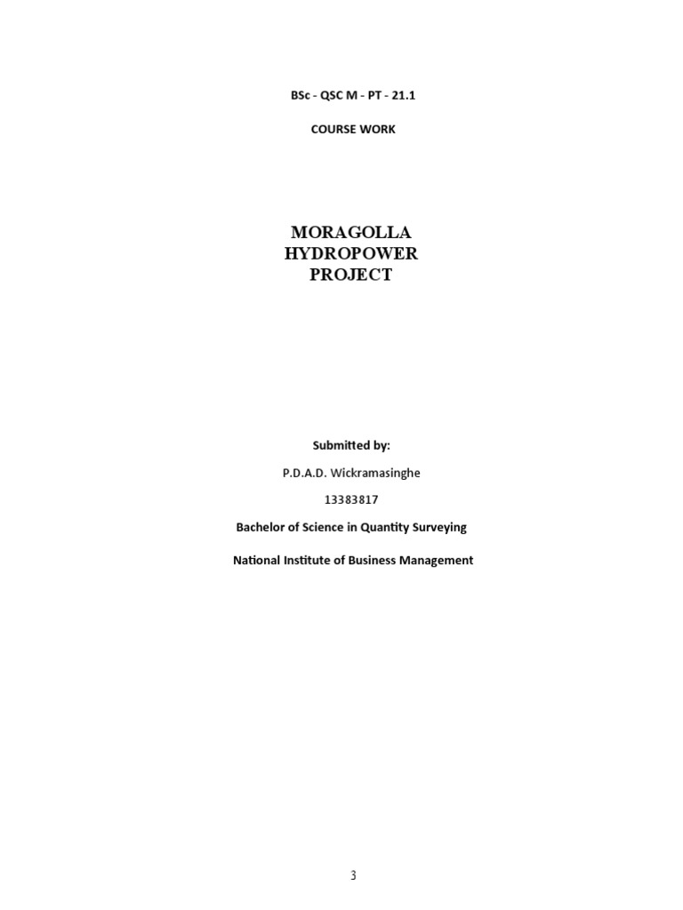 Moragolla Hydropower Project Overview | PDF | Hydroelectricity | Power ...