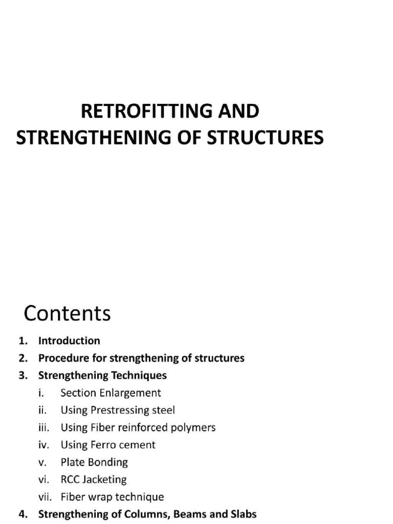 Retrofitting And Strengthening Of Structures Pdf Earthquake