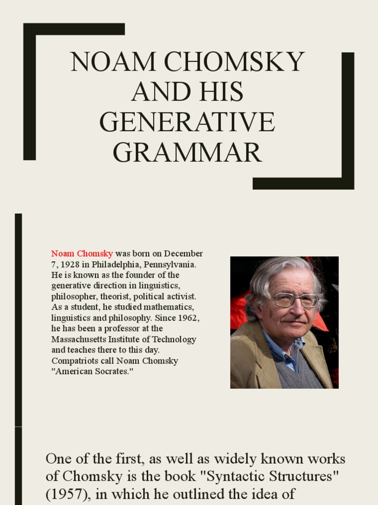 Chomsky | PDF | Noam Chomsky | Grammar