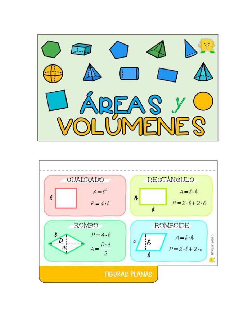 Áreas y Volúmenes. Cuerpos Geométricos | PDF
