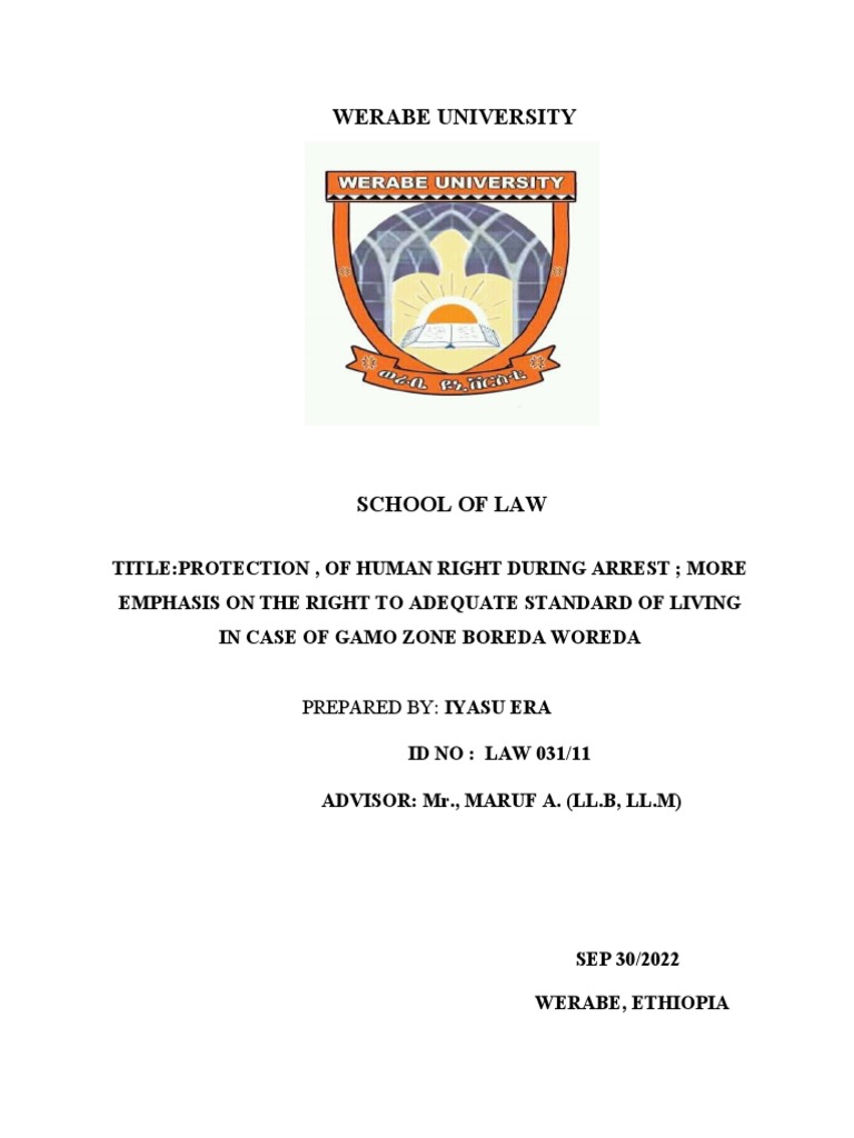 Werabe University | PDF | Detention (Imprisonment) | Human Rights