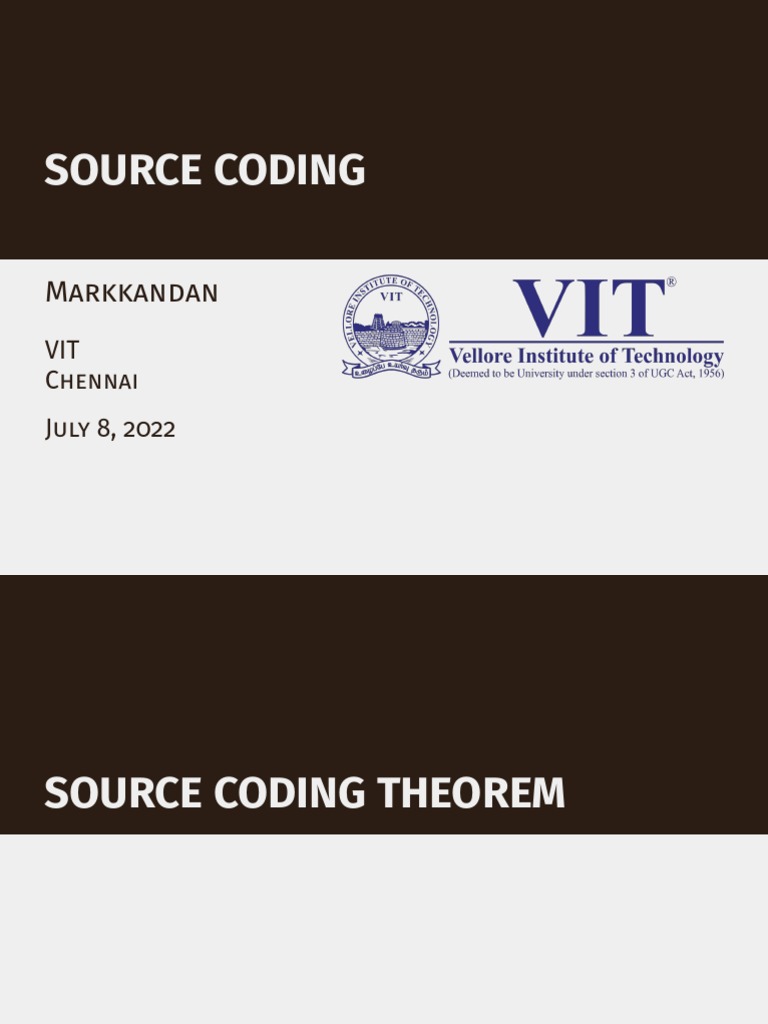 L12, L13, L14, L15, L16 - Module 4 - Source Coding | PDF | Code | Computer Science
