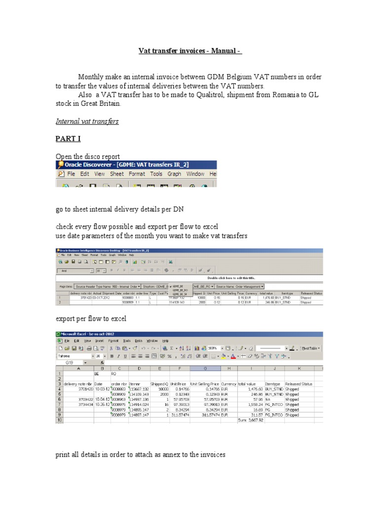 VAT Transfer Invoice Process Guide | PDF | Invoice | Value Added Tax